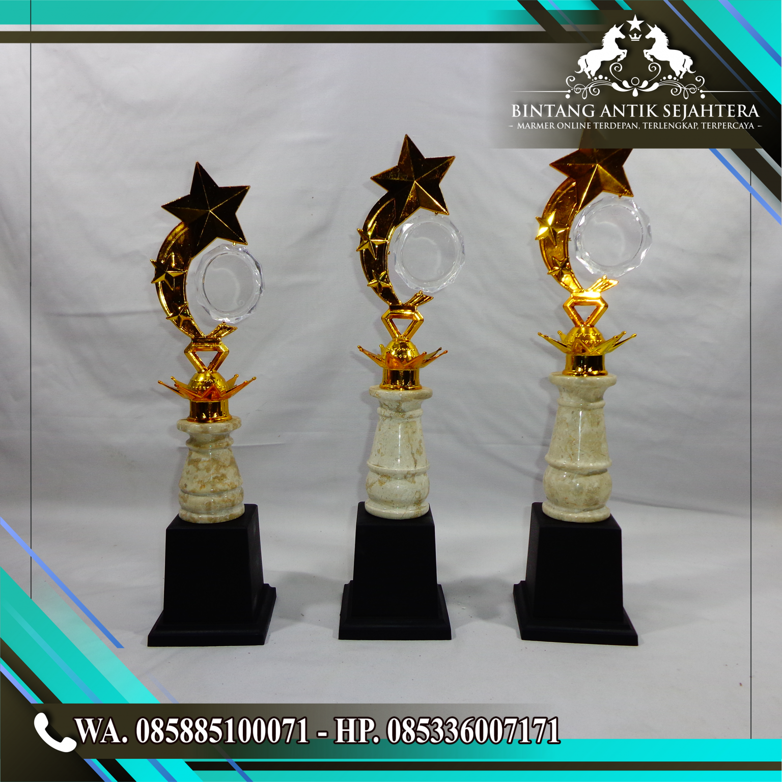 Piala Marmer Kombinasi Figure Emas